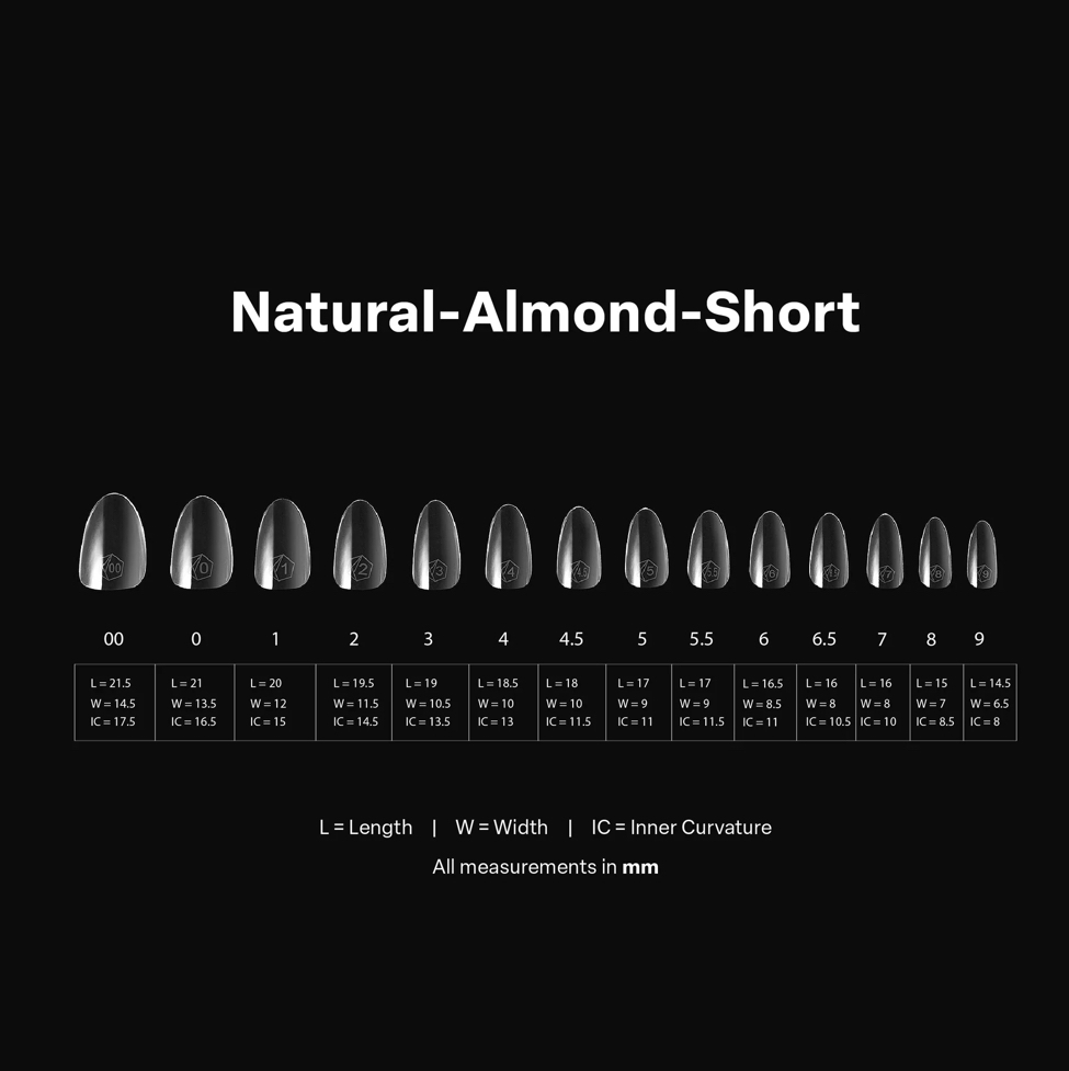 Gel-X Natural Almond Short 2.0 Box of Tips 14 sizes | Saffi Beauty ...